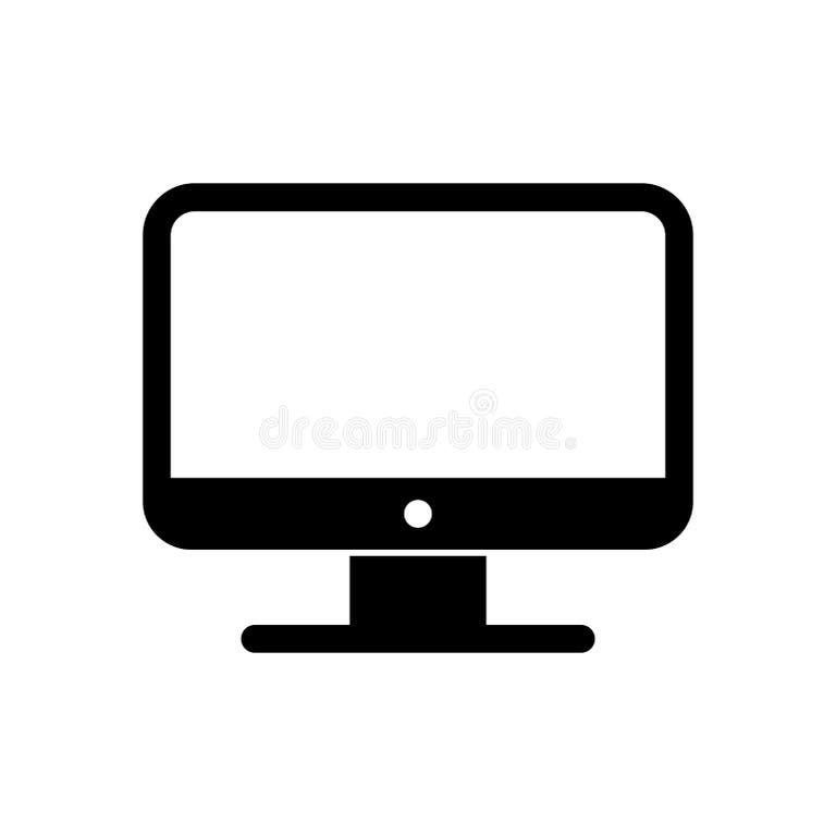 Bureaucomputerpictogram Het Symbool Van Het Computerscherm Vector ...