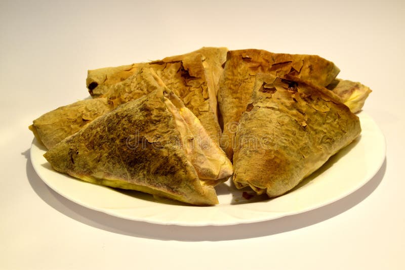 Burek with Cheese, Triangle Shaped Stock Photo - Image of meal, bakery ...