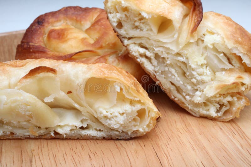Burek Pie with Meat, Cheese or Spinach Stock Image - Image of breakfast ...