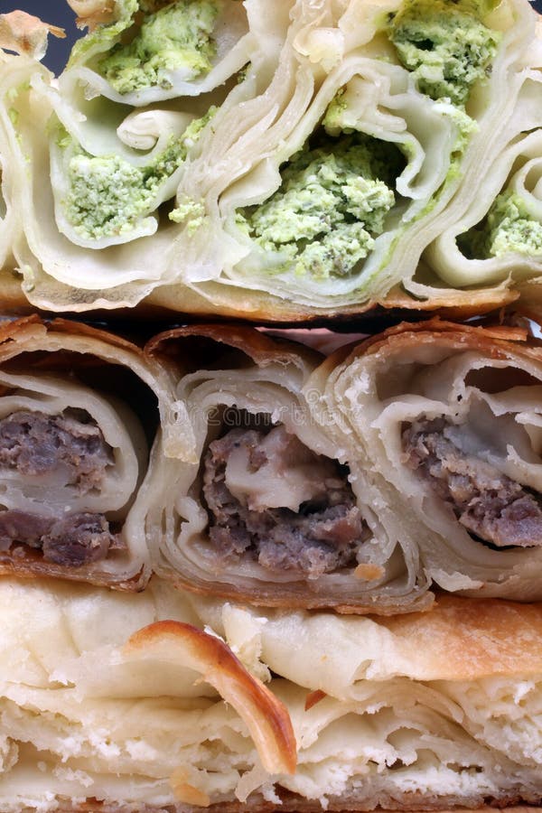 Burek Pie with Meat, Cheese or Spinach Stock Photo - Image of dinner ...