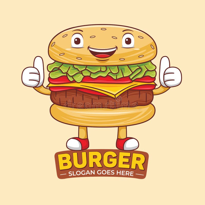Burger Mascot Logo Vector stock vector. Illustration of dinner - 247736393