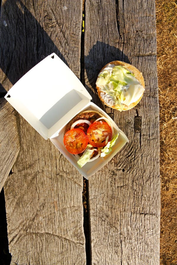 Burger in a box stock photo. Image of colorful, classic - 56825118