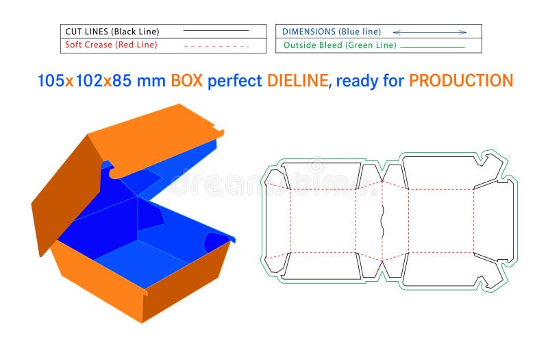 Burger Box Small Die Cut Template, Packaging Die Cut Template, 3d Box ...