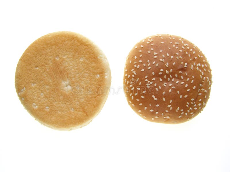 Hamburger Bun. View from the Top Stock Image - Image of porous, macro ...