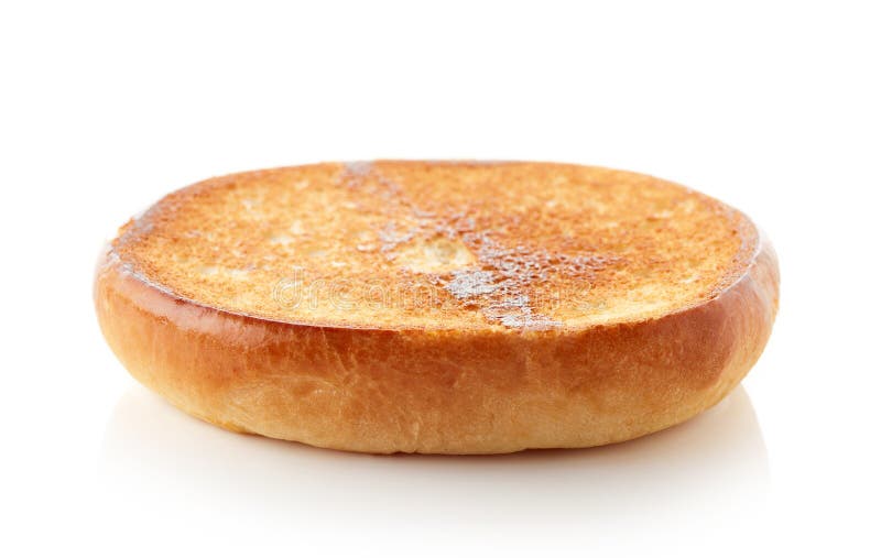 Burger Bun Bottom on White Background Stock Image - Image of junk ...