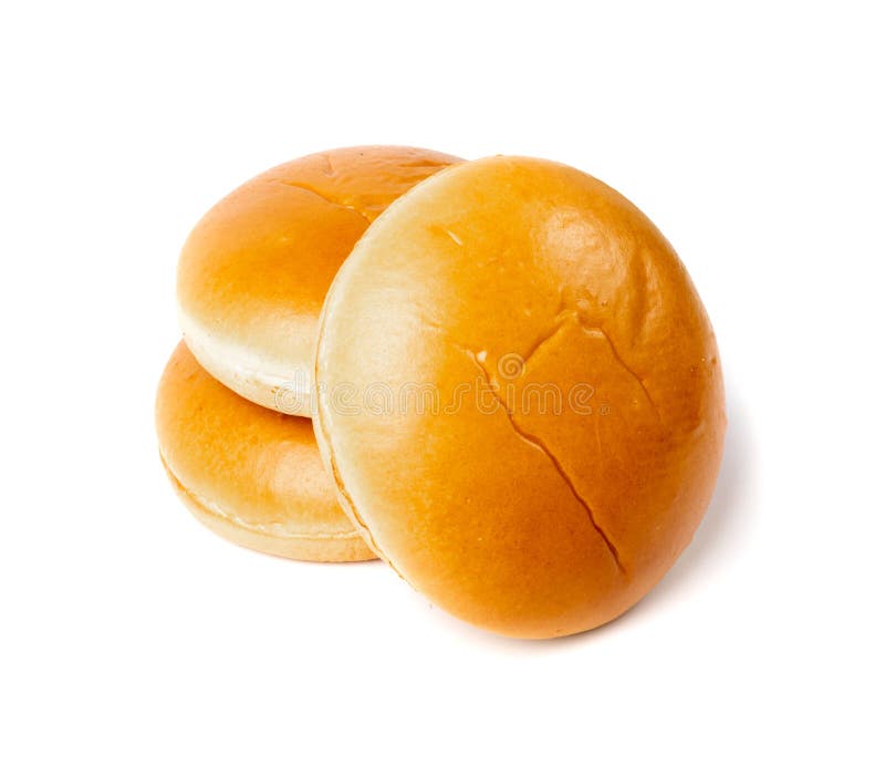 Burger Bun Isolated, Hamburger Bread, Empty Whole Burger Bun on White ...