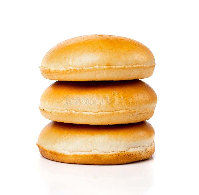Burger Bun Isolated, Hamburger Bread, Empty Whole Burger Bun on White ...
