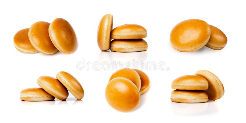Burger Bun Isolated, Hamburger Bread, Empty Whole Burger Bun on White ...