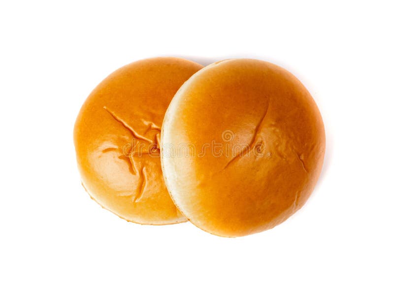 Burger Bun Isolated, Hamburger Bread, Empty Whole Burger Bun on White ...