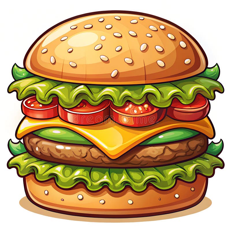 Burger Cartoon Vector Burger Graphics Clipart Stock Illustration ...