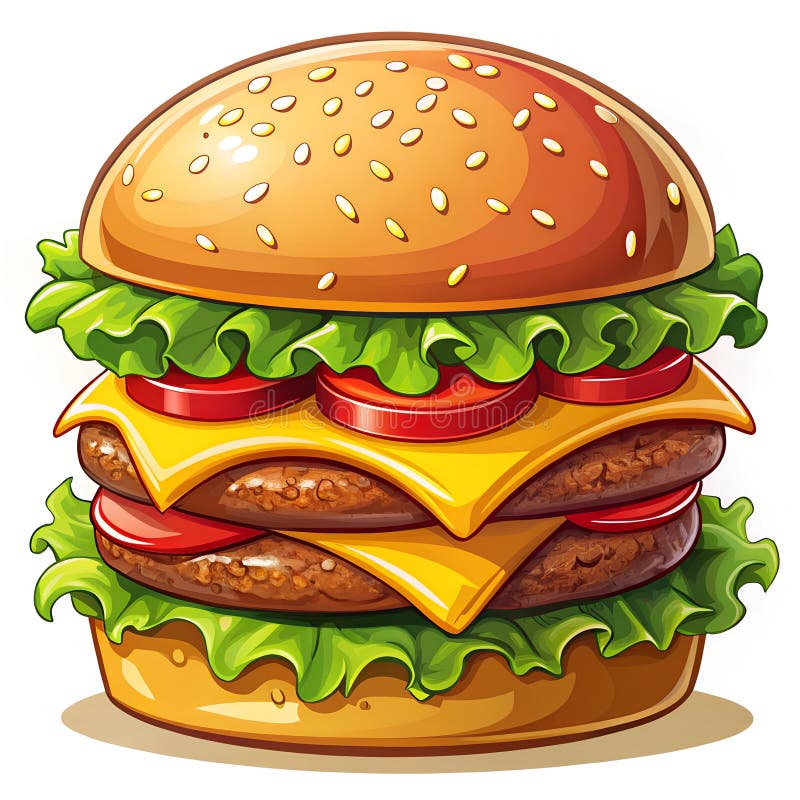Burger Cartoon Vector Burger Graphics Clipart Stock Illustration ...