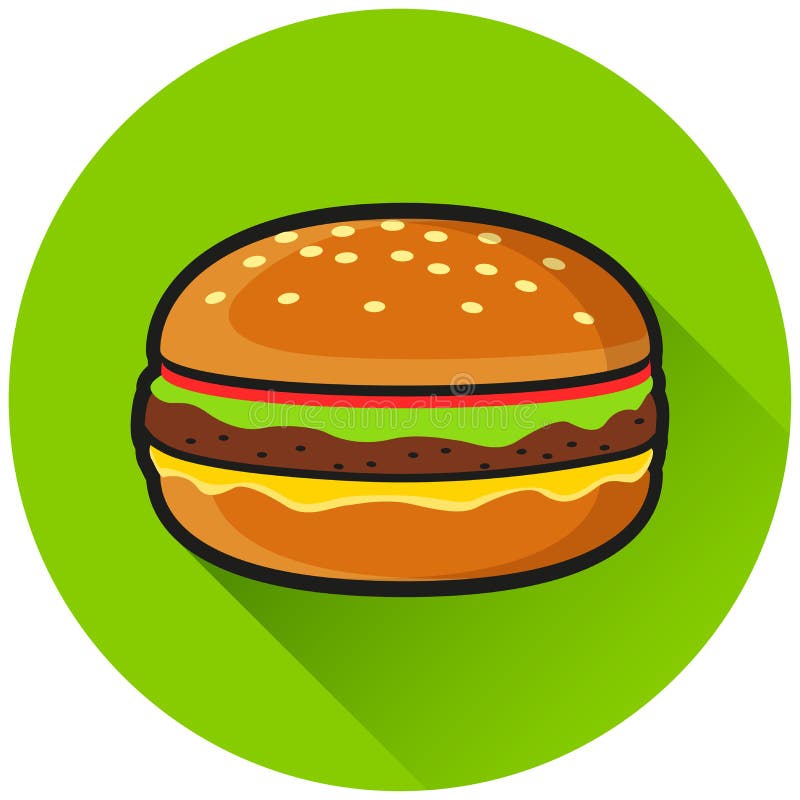 Burger in Flat Design Concept Stock Vector - Illustration of fast, meal ...