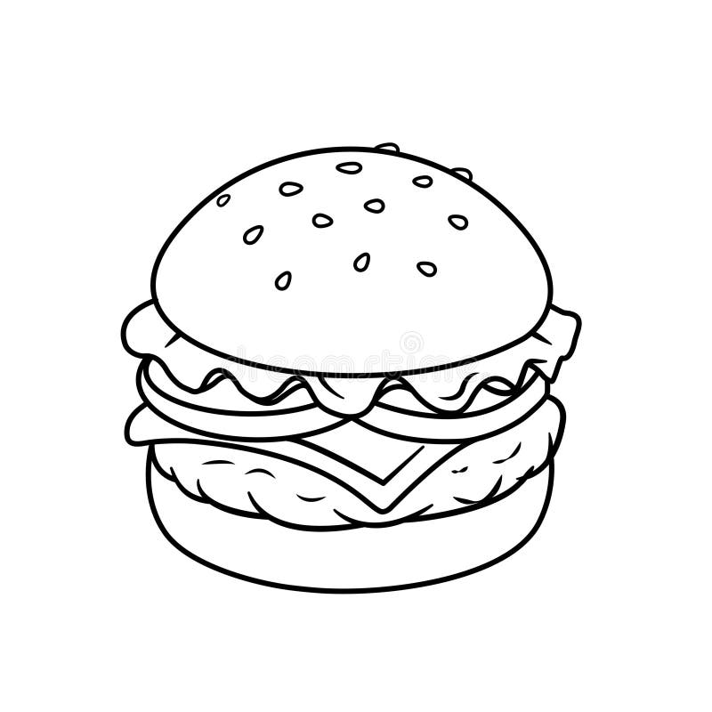Burger Coloring Book Stock Illustrations – 526 Burger Coloring Book ...