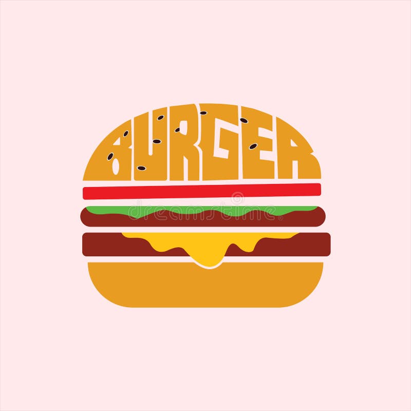 Burger Concept with Burger Letter and Cheese Vector Stock Vector ...