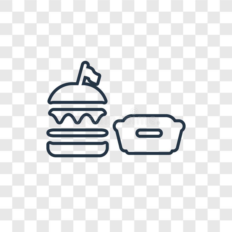 Burger Concept Vector Linear Icon Isolated on Transparent Background ...