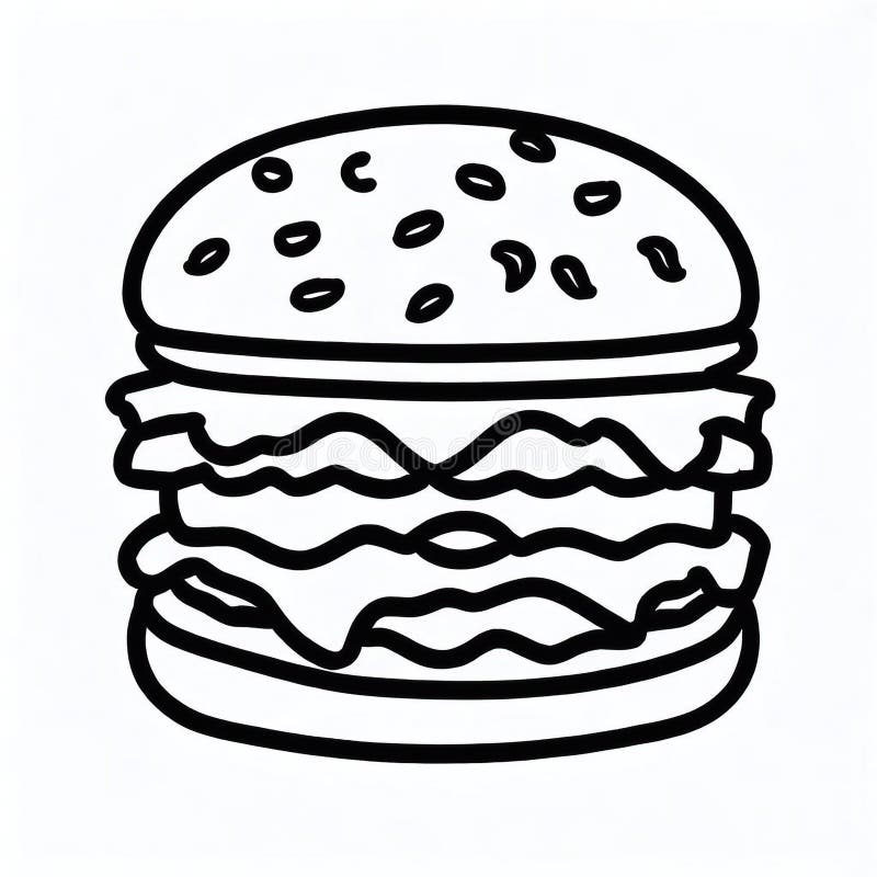 Burger Contour Drawing Color Game Stock Illustration - Illustration of ...