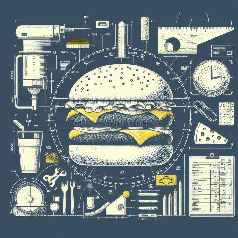 Burger Cooking Stages. Hamburger Layers Stock Vector - Illustration of ...