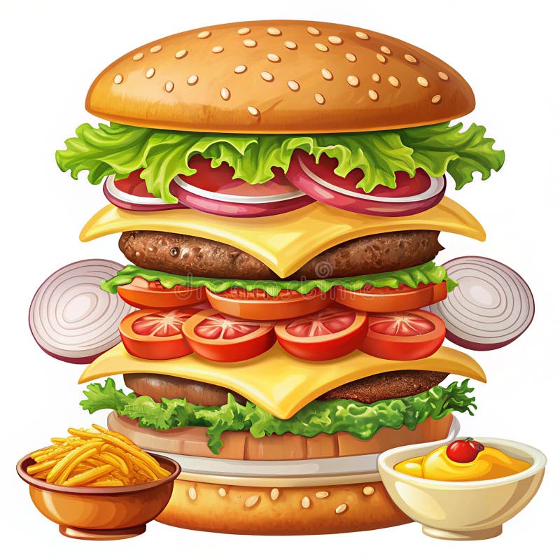 Burger cooking stages stock illustration. Illustration of cooking ...
