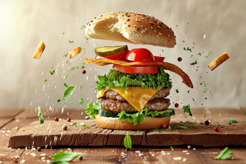Burger. Delicious Burger Isolated on a Background. Hamburger ...