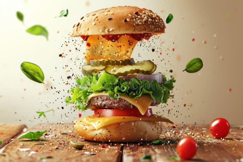 Burger. Delicious Burger Isolated on a Background. Hamburger ...