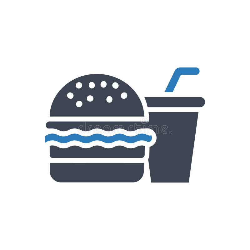 Burger Drink Fast Icon stock vector. Illustration of soda - 361911745