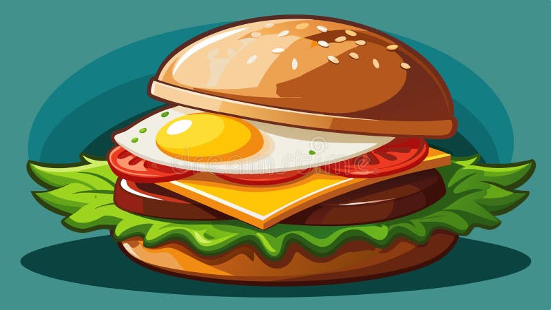 Burger egg bun food. stock vector. Illustration of duck - 331005538