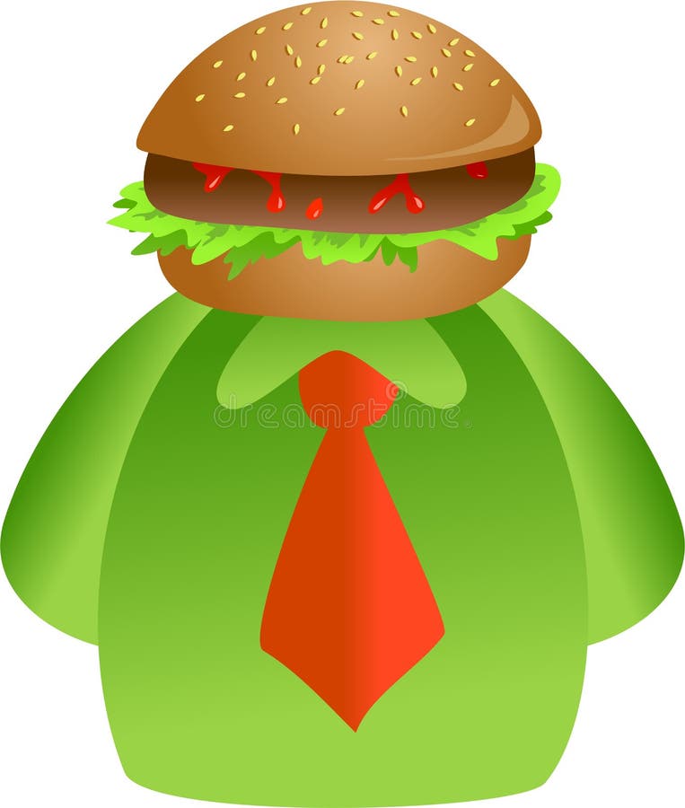 Hungry man wants a Burger stock vector. Illustration of finance - 69209745