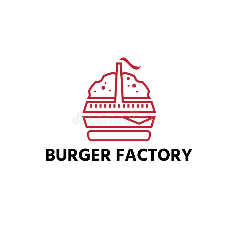 Burger Factory Logo. Hamburger Restaurant Emblem. Colored Linear Flat ...