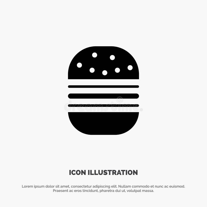 Burger, Fast Food, Fast, Food Solid Black Glyph Icon Stock Vector ...