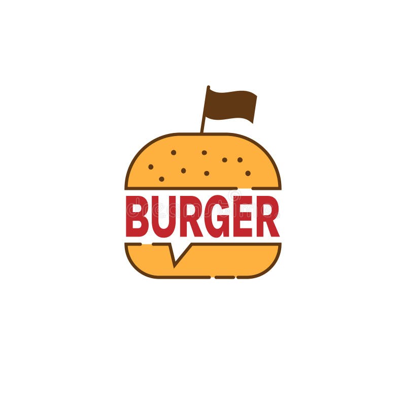 Minimalist Burger Factory Logo. Big Burger and Letters Stock Vector ...