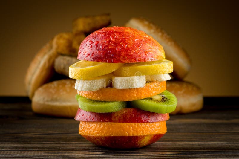 Burger with fruit stock photo. Image of fresh, banana - 41041224