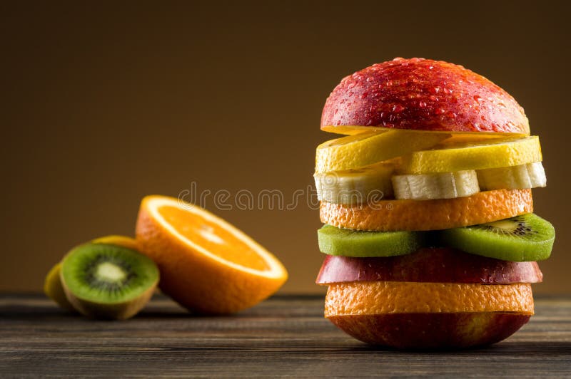 Burger with fruit stock image. Image of juicy, cheeseburger - 41041233