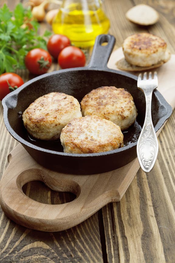 Burger in the frying pan stock photo. Image of frying - 50596258