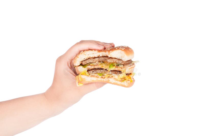 Burger Full Face with Vegetables Stock Photo - Image of hamburger ...