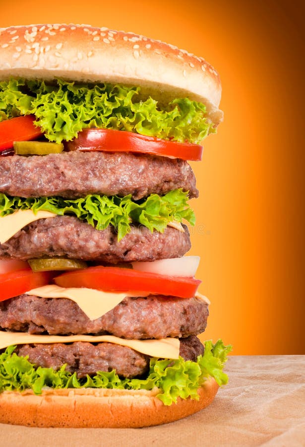 Stacked Hamburgers Close-up Stock Image - Image of macro, food: 18510825