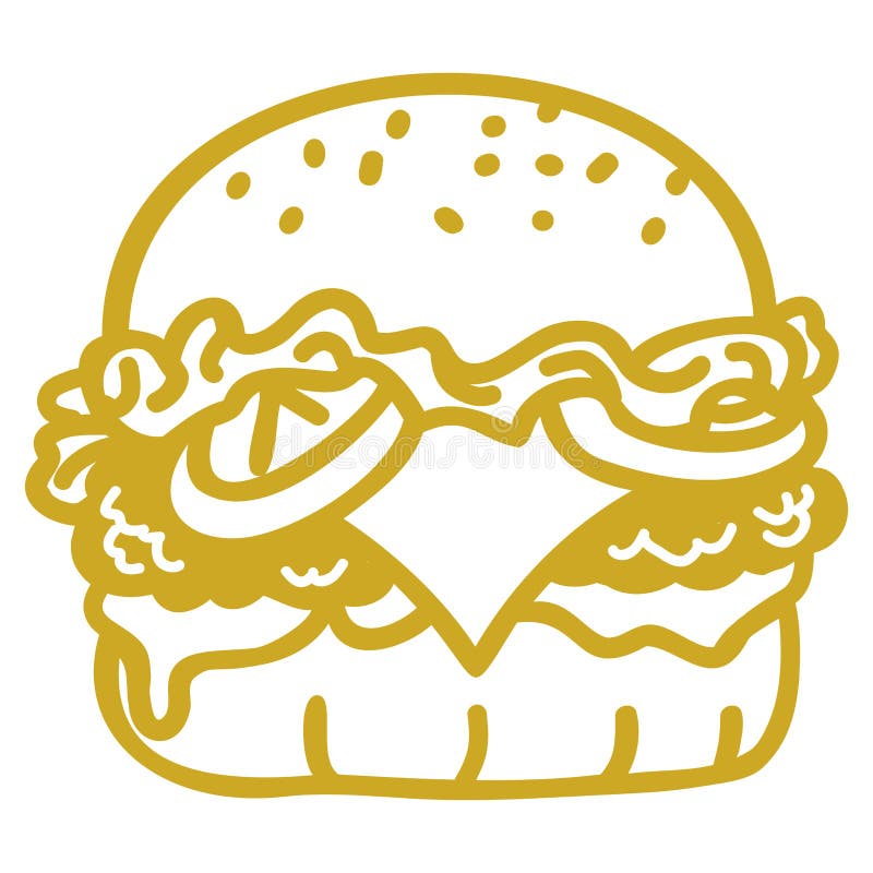 Burger Hamburger Beefburger Cheeseburger Doodle Drawing Illustration ...