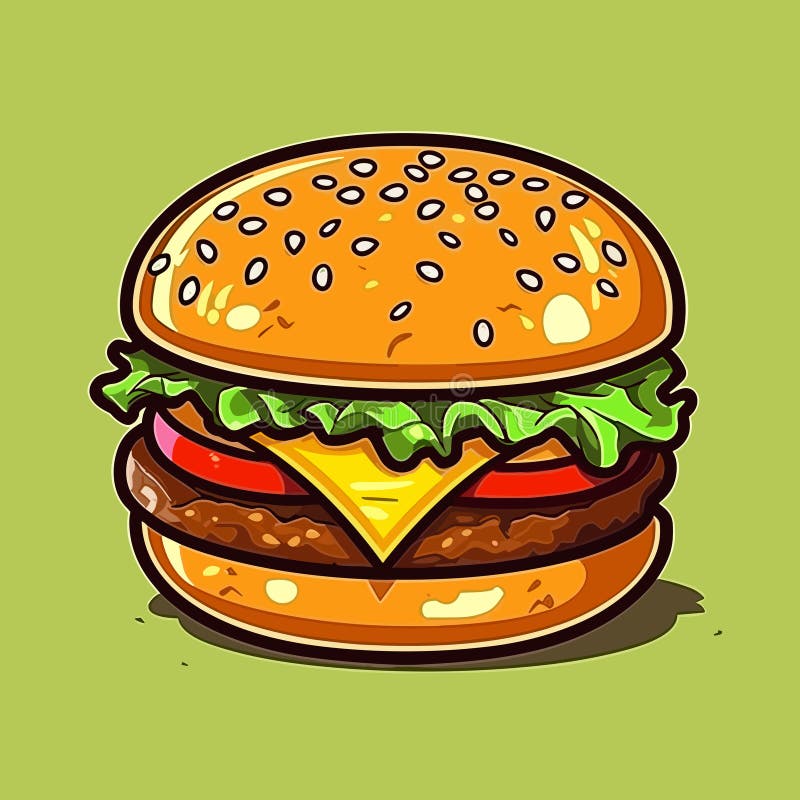 Burger Hand-drawn Illustration. Hamburger. Vector Doodle Style Cartoon ...