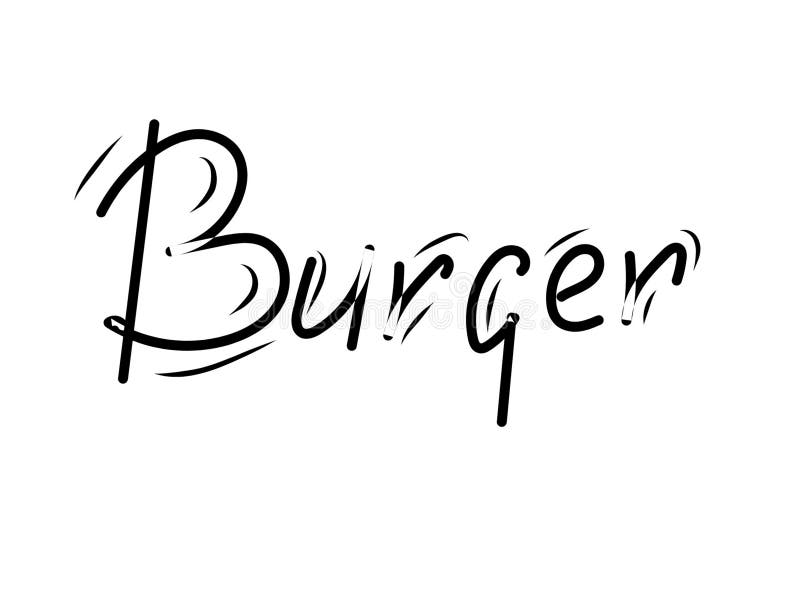 Burger hand lettering. stock vector. Illustration of grunge - 321355416