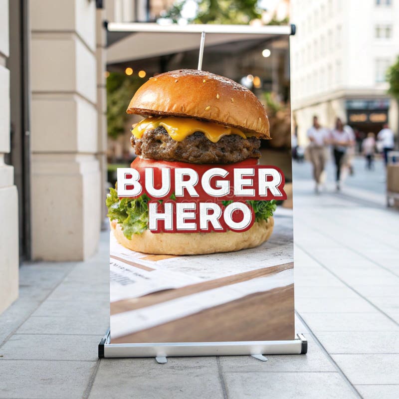 Burger Hero Banner Template Isolated on White Background Stock ...