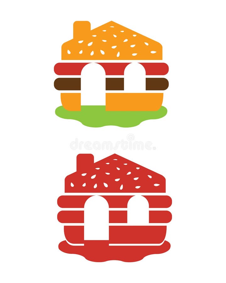 Burger House Logo Isolated in White Background Stock Illustration ...