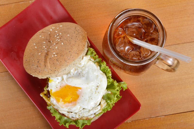 Burger and iced tea stock image. Image of cocktail, delicious - 69607959