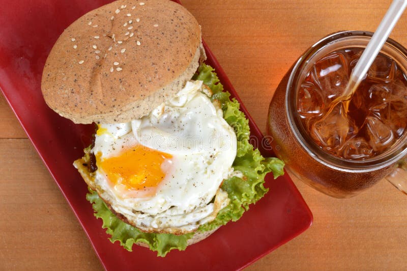 Burger and iced tea stock image. Image of condensation - 69608007