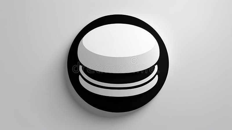 Burger Icon on Black Circle Stock Illustration - Illustration of symbol ...