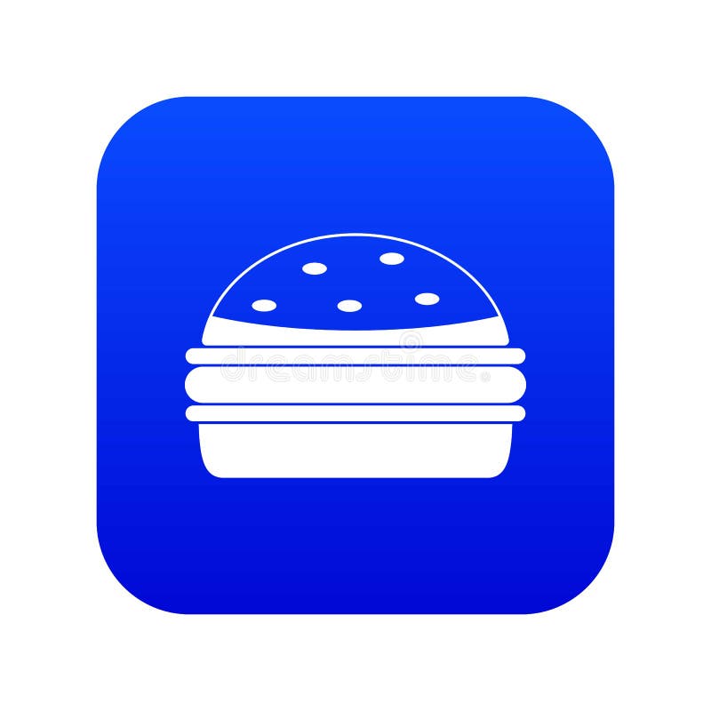 Burger icon digital blue stock vector. Illustration of isolated - 134398422