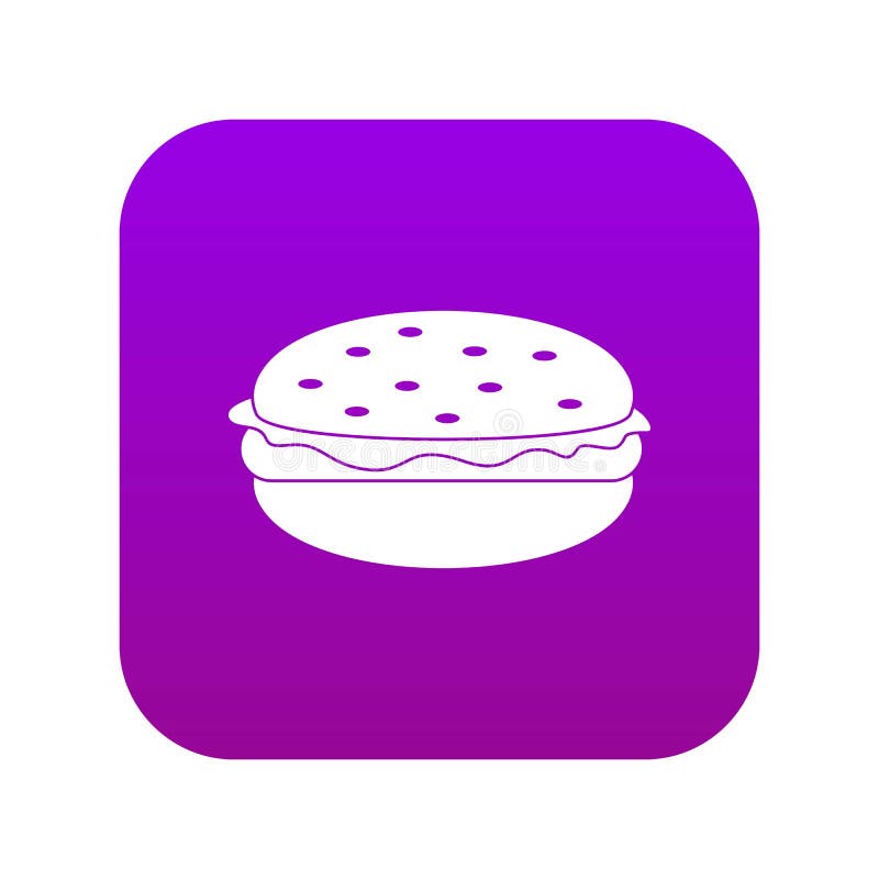 Burger icon digital purple stock vector. Illustration of delicious ...