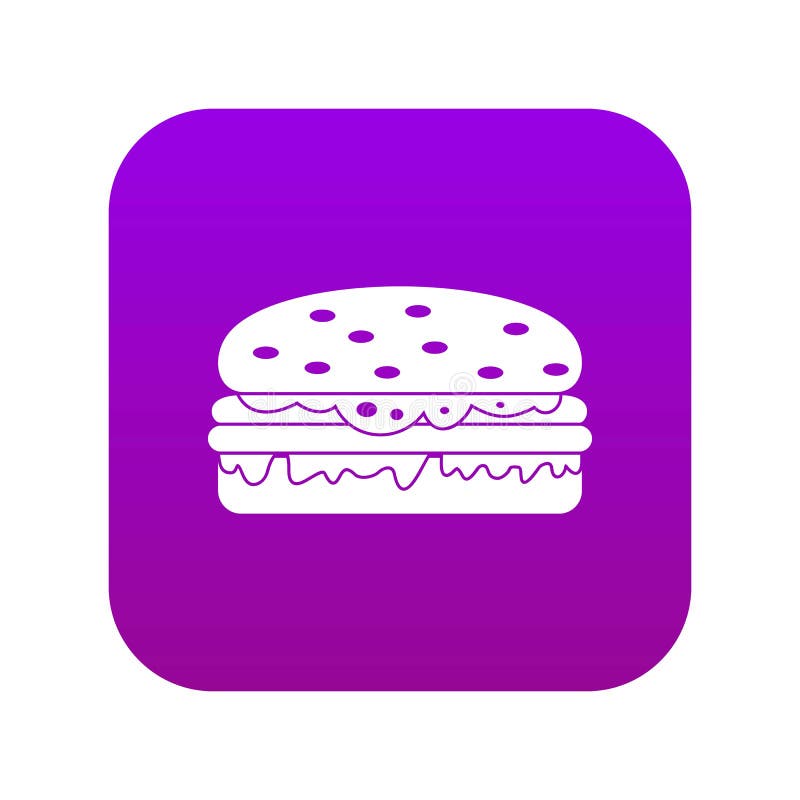 Burger icon digital purple stock vector. Illustration of grilled ...
