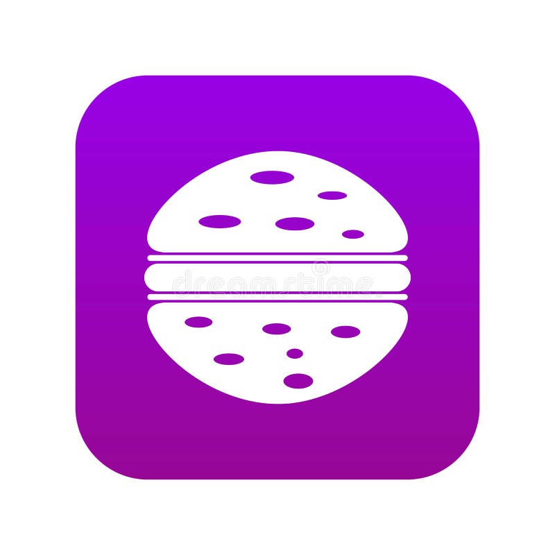 Burger icon digital purple stock vector. Illustration of nutrition ...