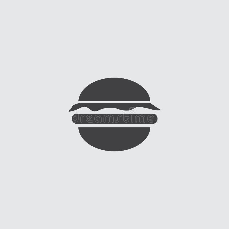 Burger Icon in a Flat Design in Black Color. Vector Illustration Eps10 ...