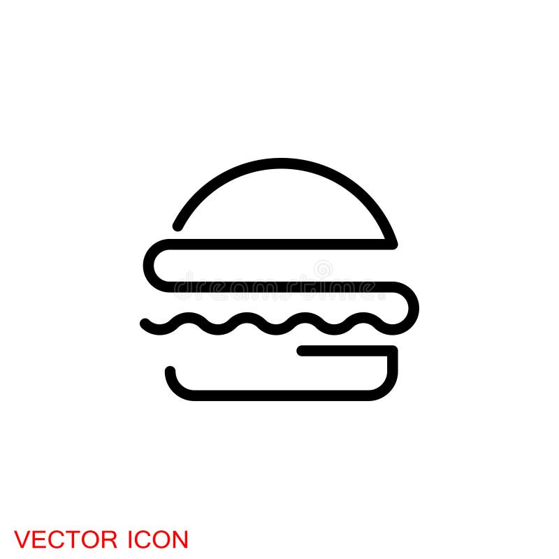 Burger Icon, Flat Design Hamburger Web Icon. Vector Illustration Stock ...