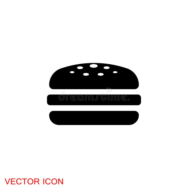 Burger Icon, Flat Design Hamburger Web Icon. Vector Illustration Stock ...